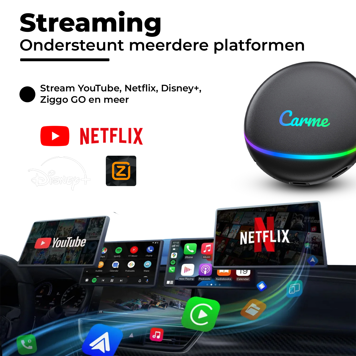 CarMe CarPlay AI Box voor Apps op Autoscherm en Slimme Autoupgrade